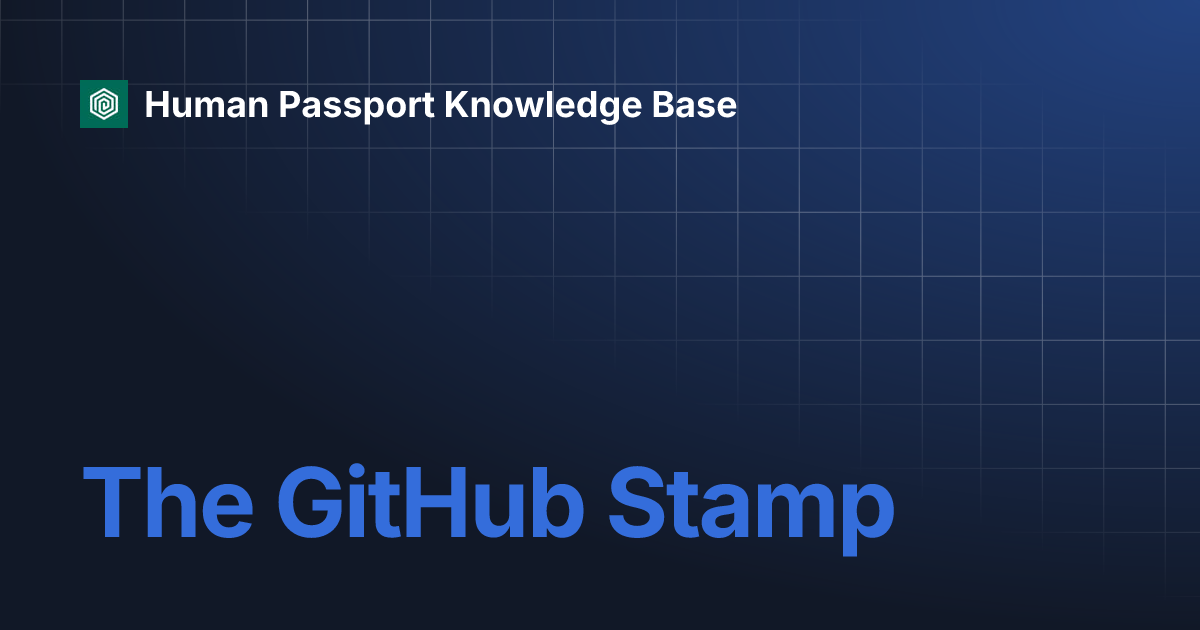 The GitHub Stamp | Human Passport Knowledge Base